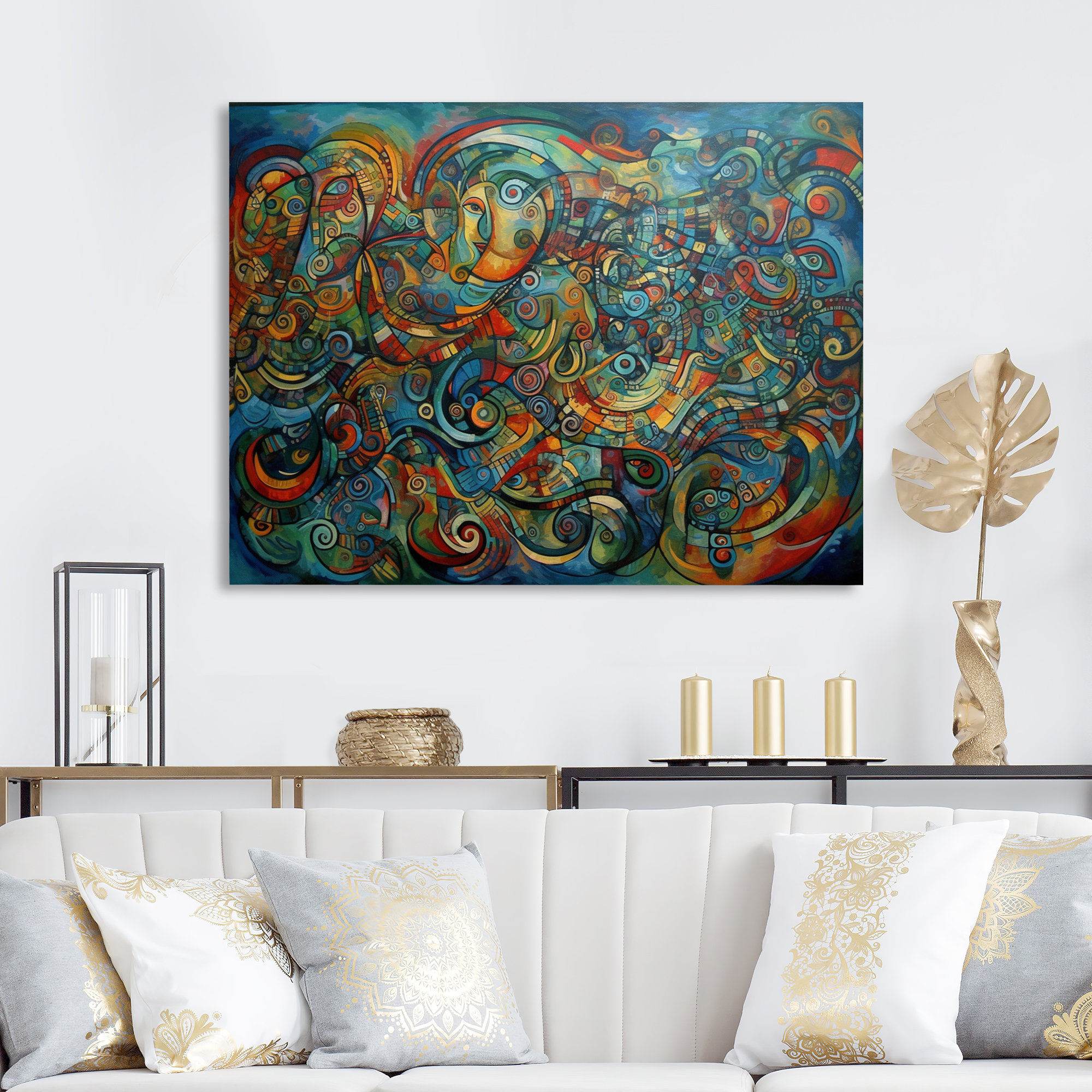 Wrought Studio™ Gracynn Abstracted Vibrant Expressions III Framed On Canvas Print | Wayfair